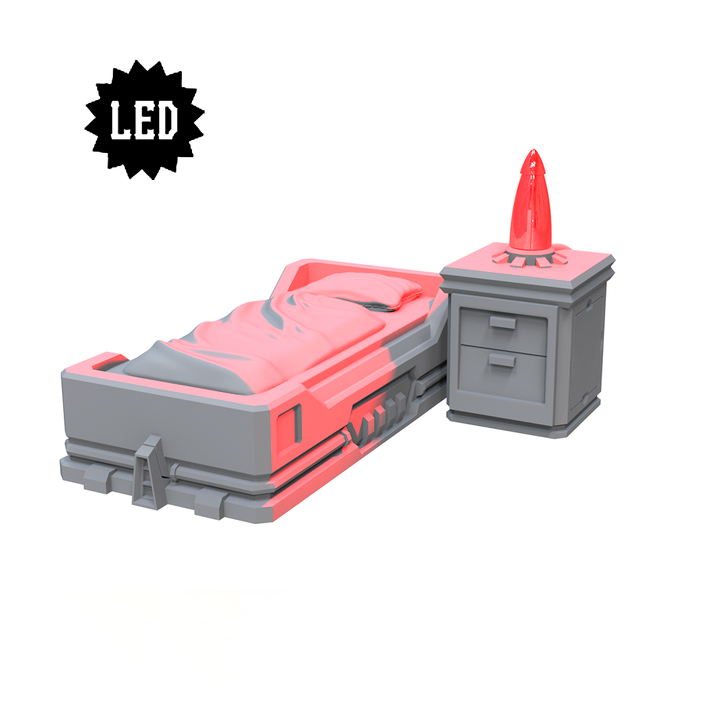 3D Printable Bed and LED Lava lamp by Moonshine Miniatures