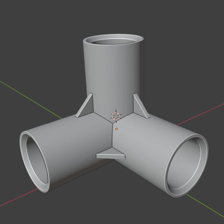 3D Printable 3 way corner piece by Sergiu Tavitian