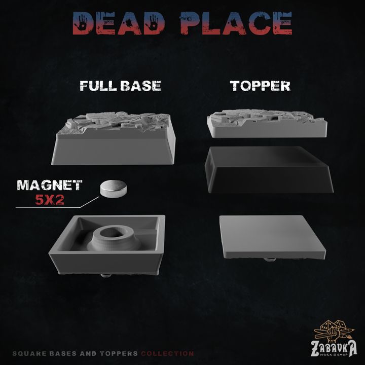 3D Printable Dead Place [Square] - Bases and Toppers (OLD World) by ...