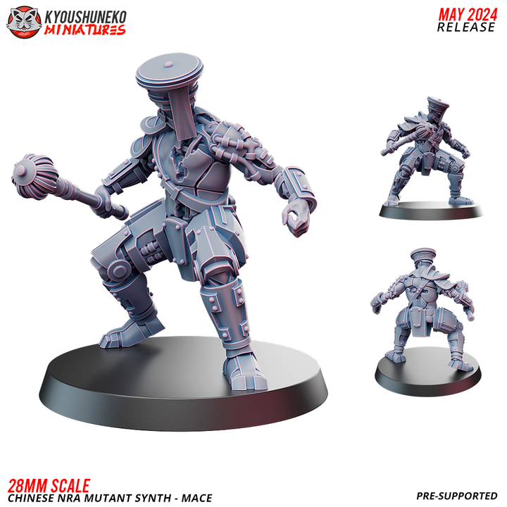 3D Printable Mace - Chinese Mutant Synths NRA ww2 by Kyoushuneko Miniatures