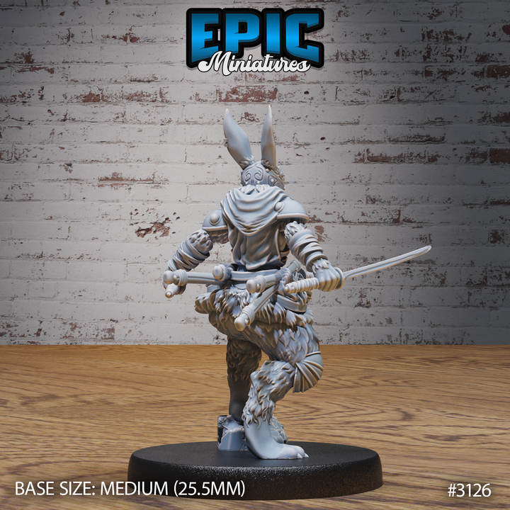 3D Printable Rabbit Folk Blade Master Attack / Bunny Warrior / Rodent ...