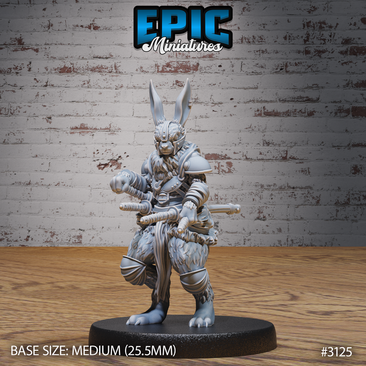 3D Printable Rabbit Folk Blade Master Set / Bunny Warrior / Rodent ...