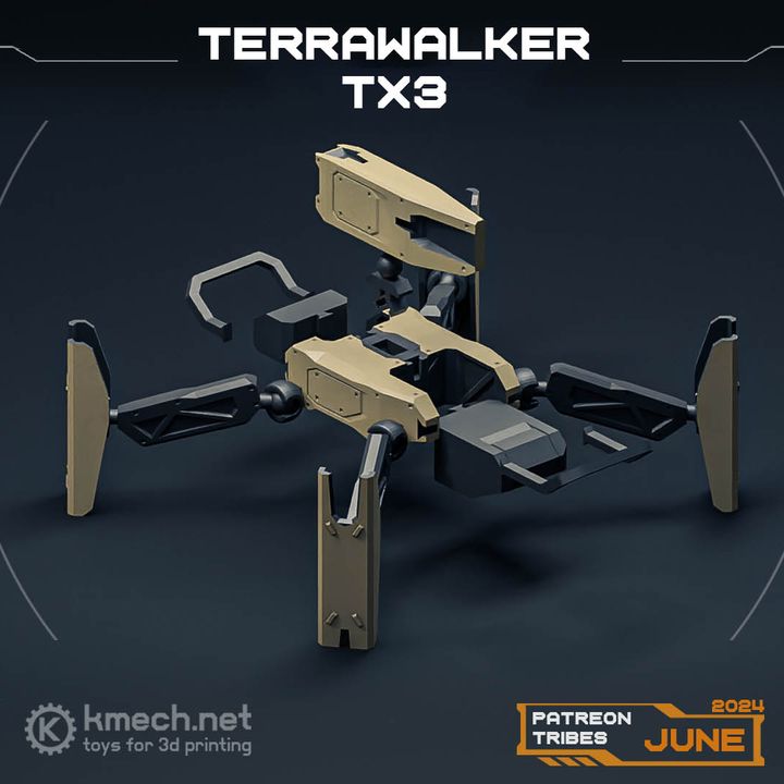 3D Printable TERRAWALKER robot by Kmech