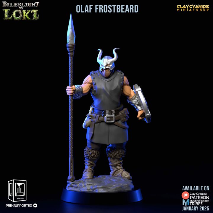 3D Printable Olaf Frostbeard by Clay Cyanide Miniatures
