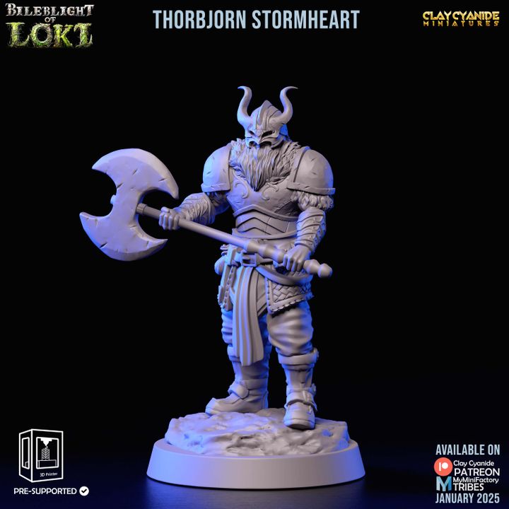 3D Printable Thorbjorn Stormheart by Clay Cyanide Miniatures