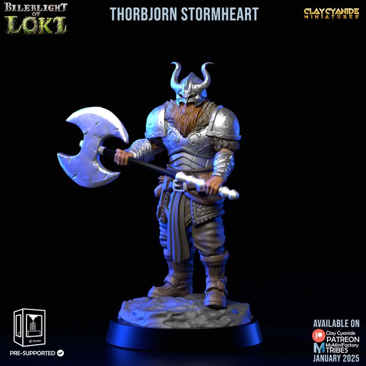 3D Printable Thorbjorn Stormheart by Clay Cyanide Miniatures