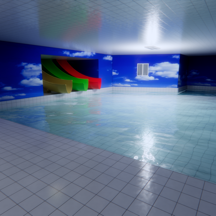 3D Printable Liminal space: kid's indoor pool by George Ortega