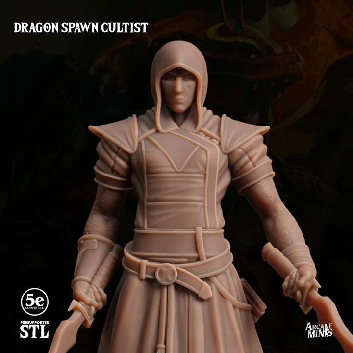 3D Printable Dragon Spawn Cultist 1 by Sordane Publishing
