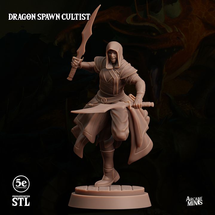 3D Printable Dragon Spawn Cultist 1 by Sordane Publishing