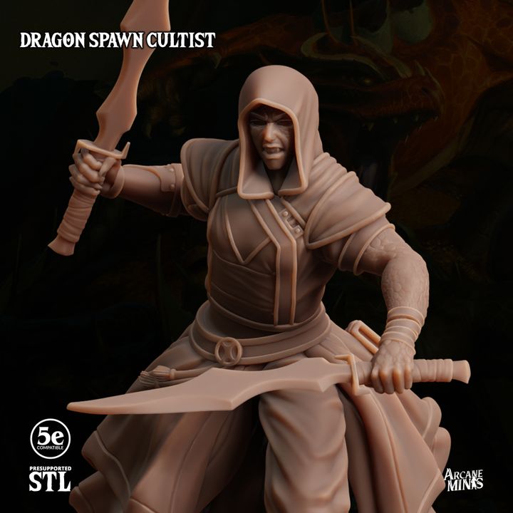 3D Printable Dragon Spawn Cultist 1 by Sordane Publishing
