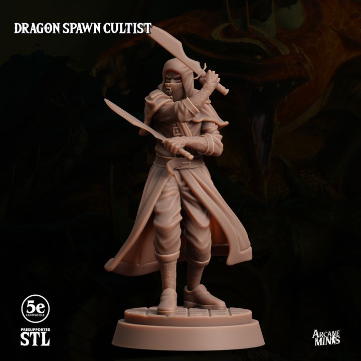 3D Printable Dragon Spawn Cultist 3 by Sordane Publishing