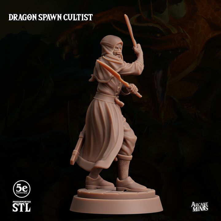 3D Printable Dragon Spawn Cultist 3 by Sordane Publishing