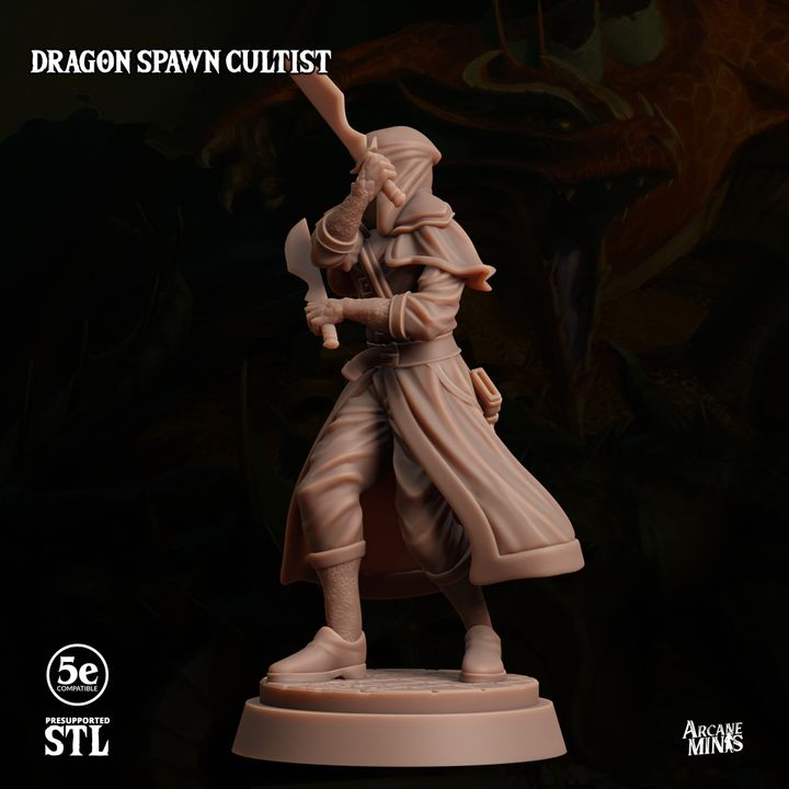 3D Printable Dragon Spawn Cultist 3 by Sordane Publishing
