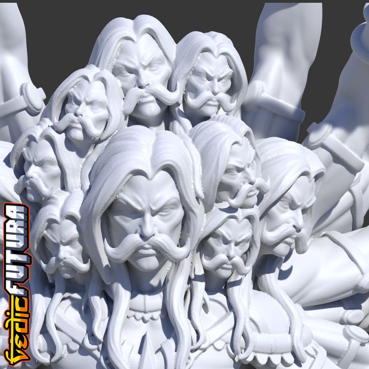 3D Printable Ravana: The Tenfold Sovereign of Shadows by VedicFutura