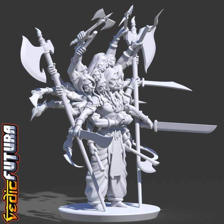 3D Printable Ravana: The Tenfold Sovereign of Shadows by VedicFutura