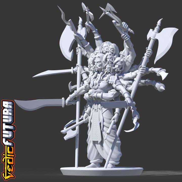 3D Printable Ravana: The Tenfold Sovereign of Shadows by VedicFutura