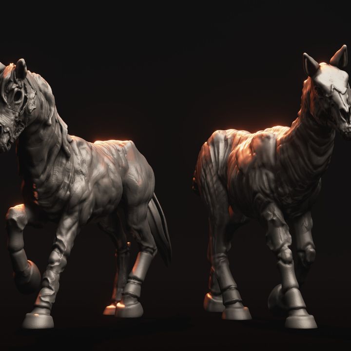 3D Printable Zombie Horses by SabertoothCollectibles
