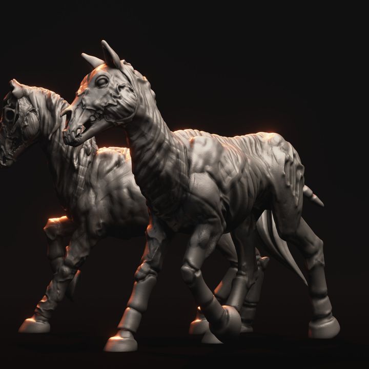3D Printable Zombie Horses by SabertoothCollectibles