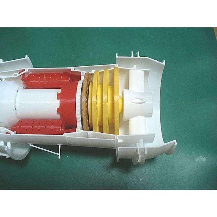 3D Printable Turbofan Engine, Low Bypass, Full Ducted, 1960s by Motoo Kondo