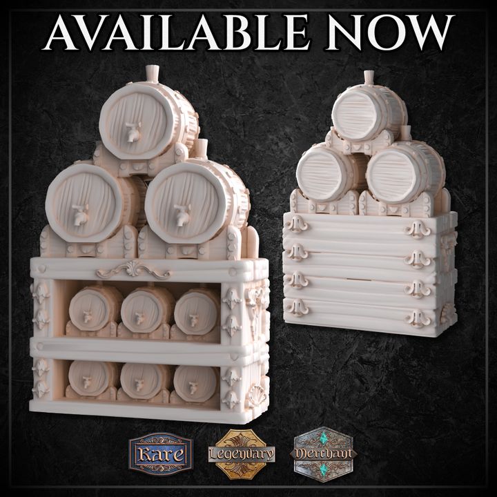 3D Printable Brewery Bar with Kegs by M3DM