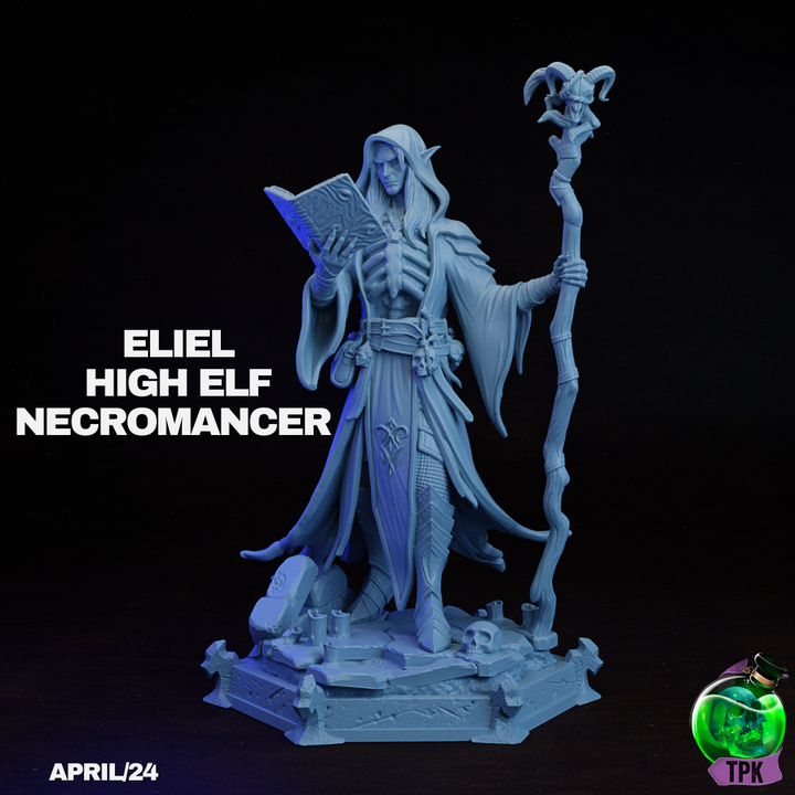 3D Printable Eliel High Elf Necromancer by TPK Lab