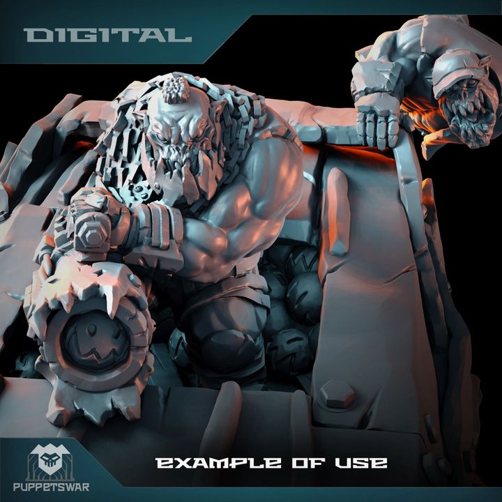 3D Printable Orc O-Team Heads by Puppetswar Miniatures