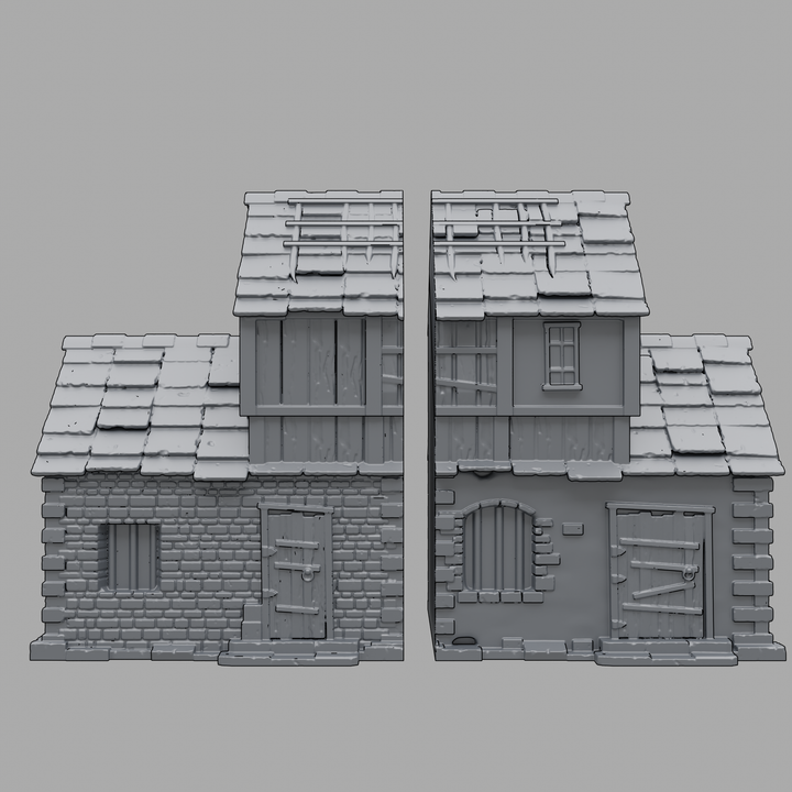 3D Printable OSTERHEIM - 1st Slum Shacks by Catatonic Mushroom Miniatures