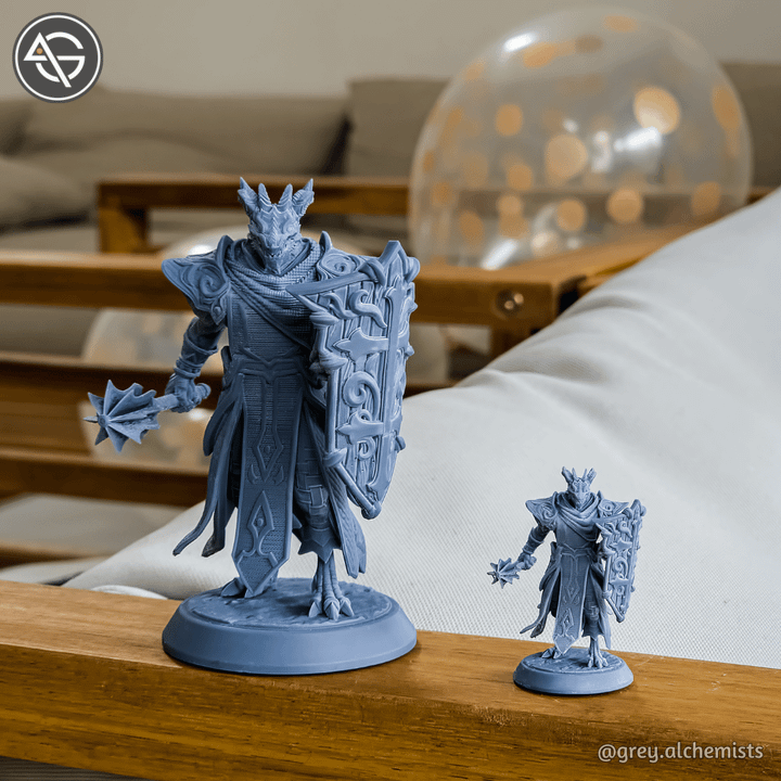 3D Printable Dralag the Dragonborn Paladin, DnD Miniatures - Fantasy Character in 32mm & 75mm ...