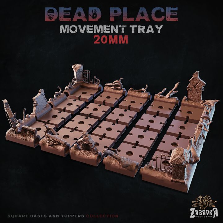 3D Printable Dead Place - Modular Movement Tray (20x20) by Zabavka Workshop