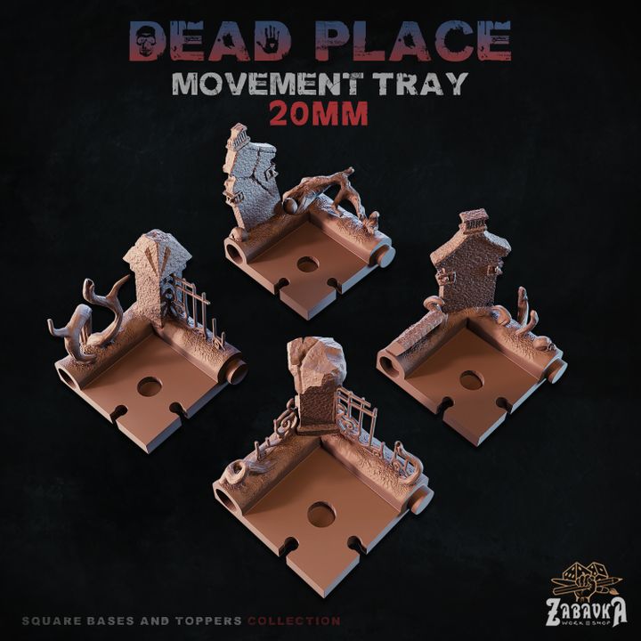 3D Printable Dead Place - Modular Movement Tray (20x20) by Zabavka Workshop