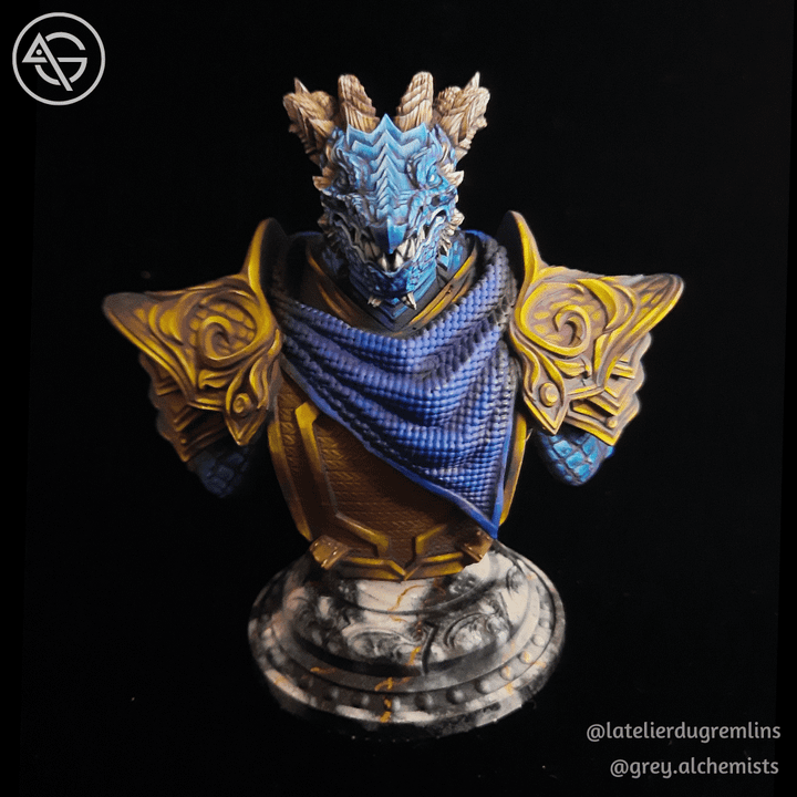 3D Printable Miniature Bust - Dralag the Dragonborn Paladin, DnD Minis ...