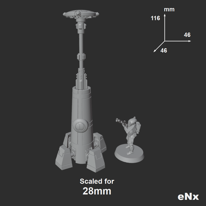 3D Printable SENSOR TOWER (SCI-FI) by erasterNx