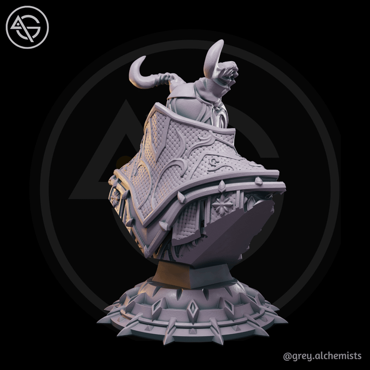 3D Printable Miniature Bust - Vardok the Tiefling Warlock, DnD Minis ...