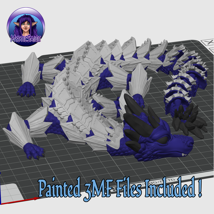 3D Printable Knight Dragon - Articulated Dragon by MysticSaige