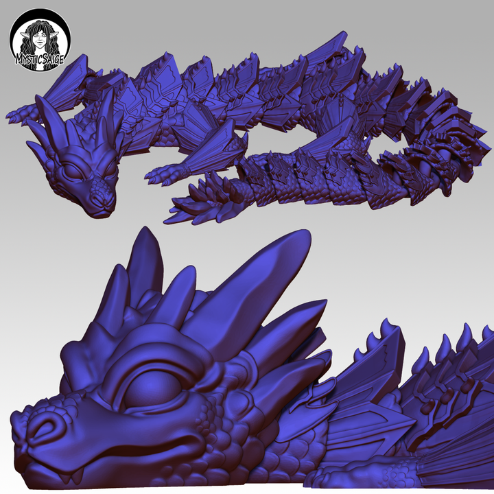 3D Printable Knight Dragon - Articulated Dragon by MysticSaige