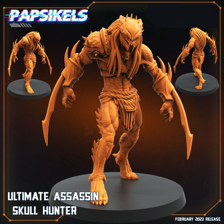 3D Printable ULTIMATE ASSASIN SKULL HUNTER by PAPSIKELS MINIATURES