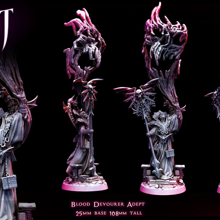3D Printable Blood Devourer Adept (Pose 1 of 3) by Mini Monster Mayhem