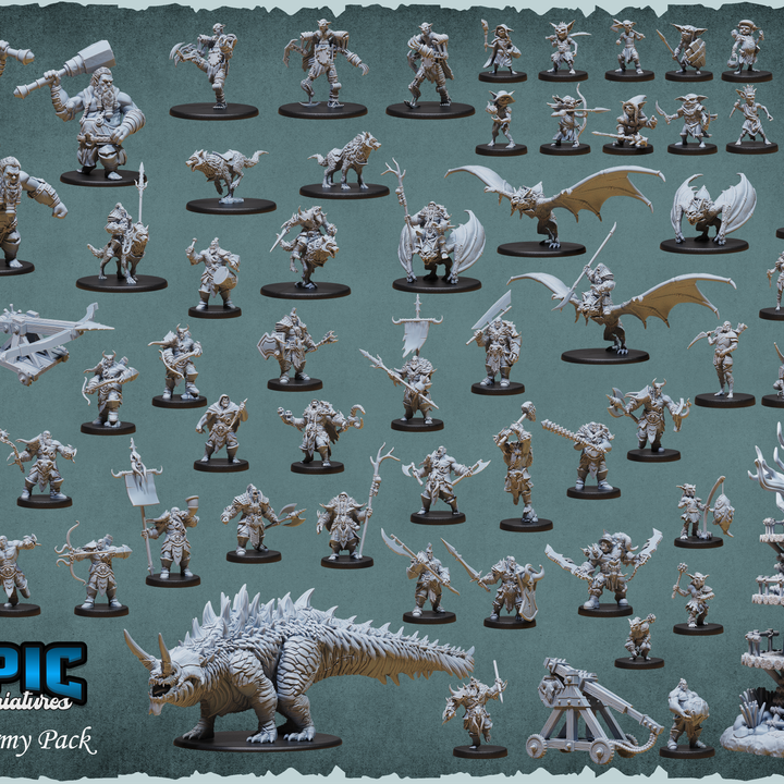 3D Printable Orc Army Pack (65 Models) / Goblin & Hobgoblin Set / Green ...