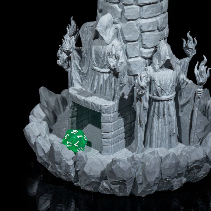 3D Printable Mad Wizard Dice Tower by Stlflix