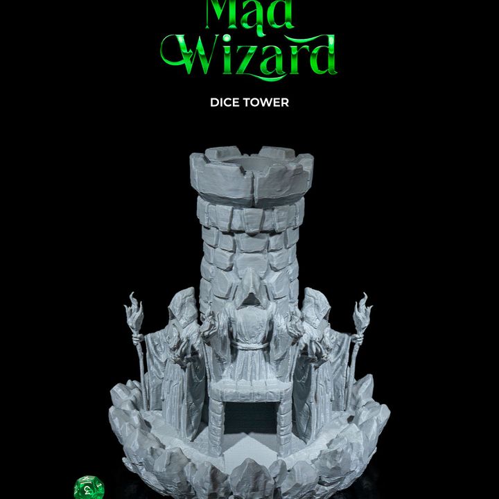 3D Printable Mad Wizard Dice Tower by Stlflix