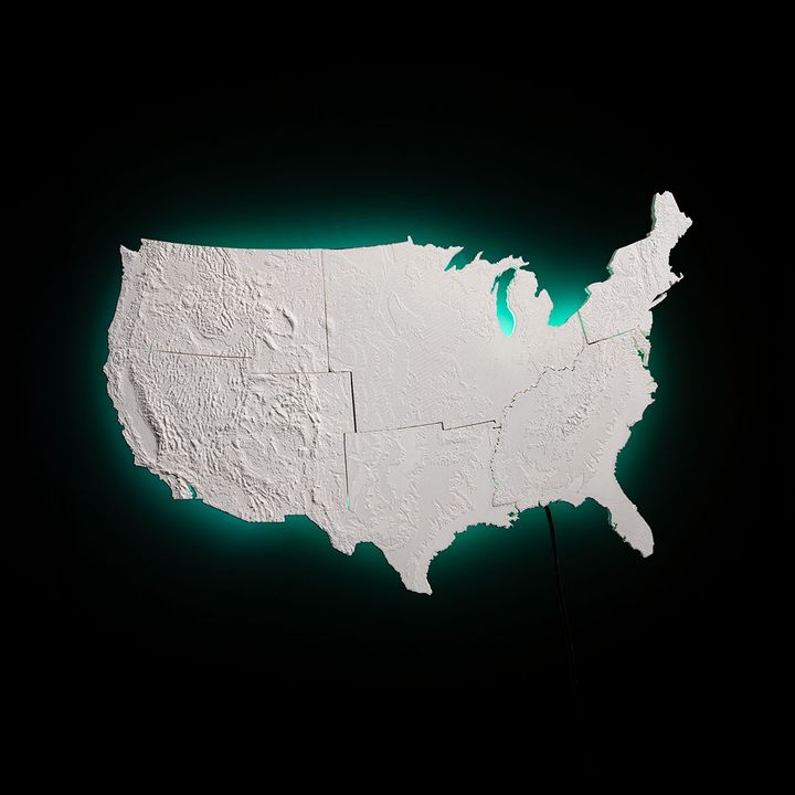 3D Printable American Map Wall Light by Stlflix