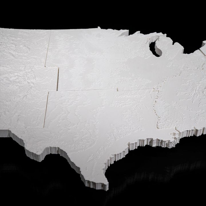 3D Printable American Map Wall Light by Stlflix