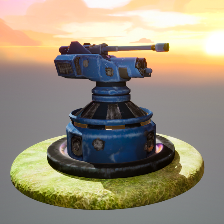 3D Printable Stylized sci fi turret by Daniel Mortensen