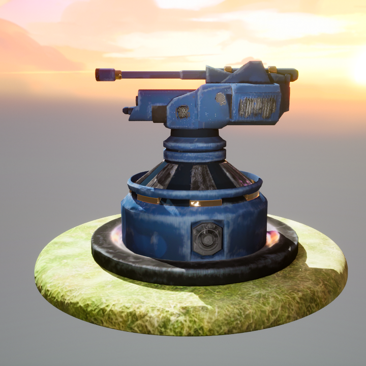 3D Printable Stylized sci fi turret by Daniel Mortensen