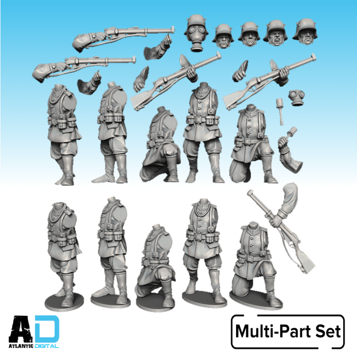 3D Printable Dismounted German Cavalry, WW1 by Wargames Atlantic