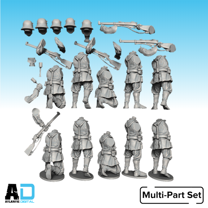 3D Printable Dismounted German Cavalry, WW1 by Wargames Atlantic