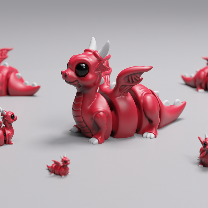 3D Printable Dragonty / Cute Dragon Articulated / Print-in-Place Drake ...
