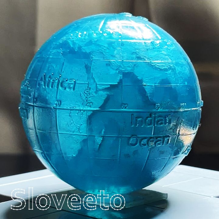 3D Printable Transparent World Globe with Labeled Continents Oceans and ...