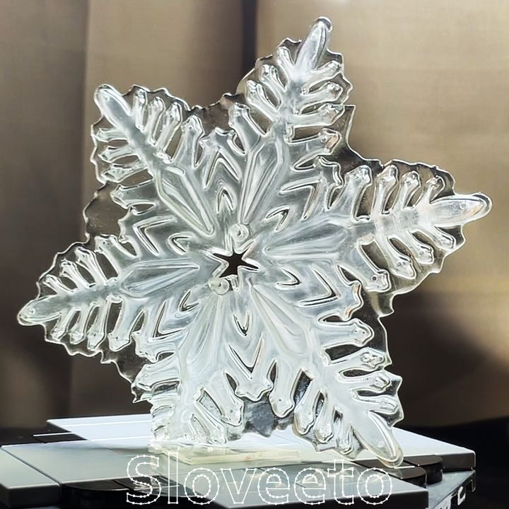 3D Printable Transparent Snowflake with Intricate Hollow Design ...