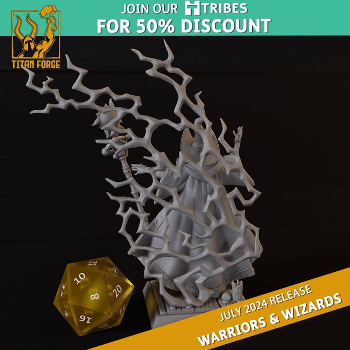 3D Printable Warriors and Wizards Wizards Archmage by Titan Forge Miniatures